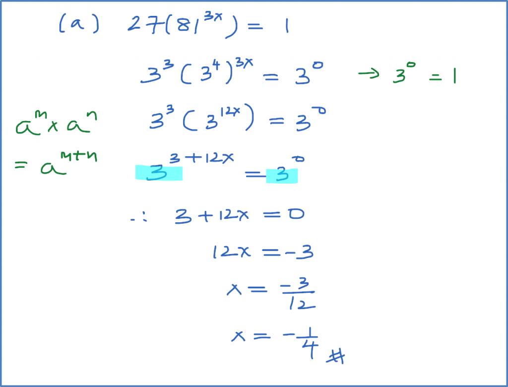 4.3.2 Example 2 (Index Equation - Equal Base) - SPM Additional Mathematics