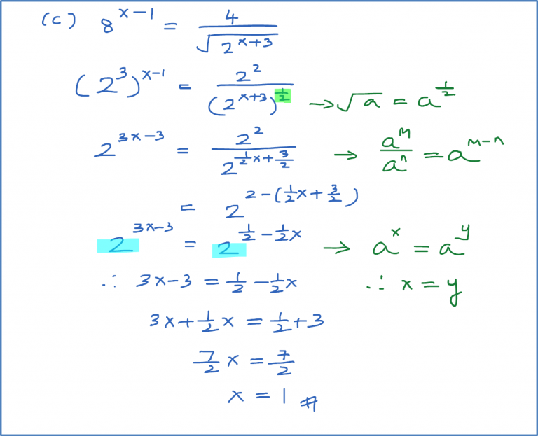 4.3.2 Example 2 (Index Equation - Equal Base) - SPM Additional Mathematics